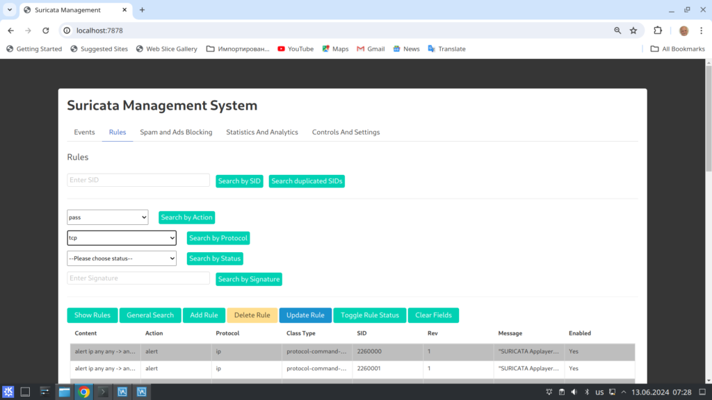 Suricata Management Console